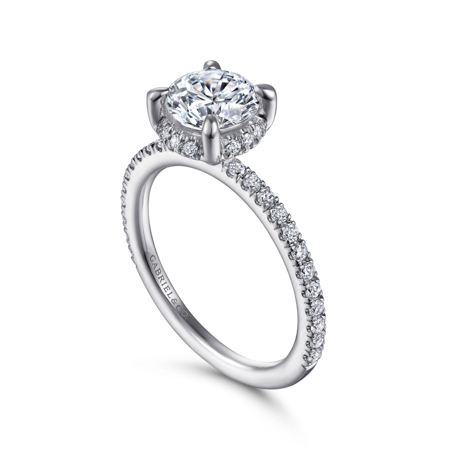 Hart Hidden Halo Straight Engagement Ring Setting | Gage Diamonds