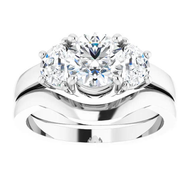 Leighton Three Stone Engagement Ring Setting | Gage Diamonds
