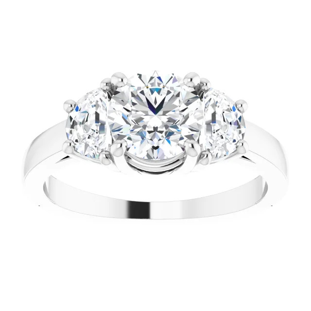 Leighton Three Stone Engagement Ring Setting | Gage Diamonds