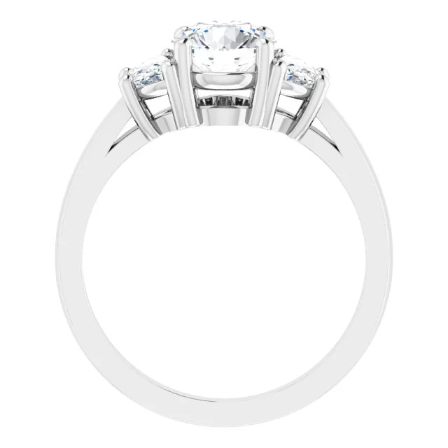 Leighton Three Stone Engagement Ring Setting | Gage Diamonds
