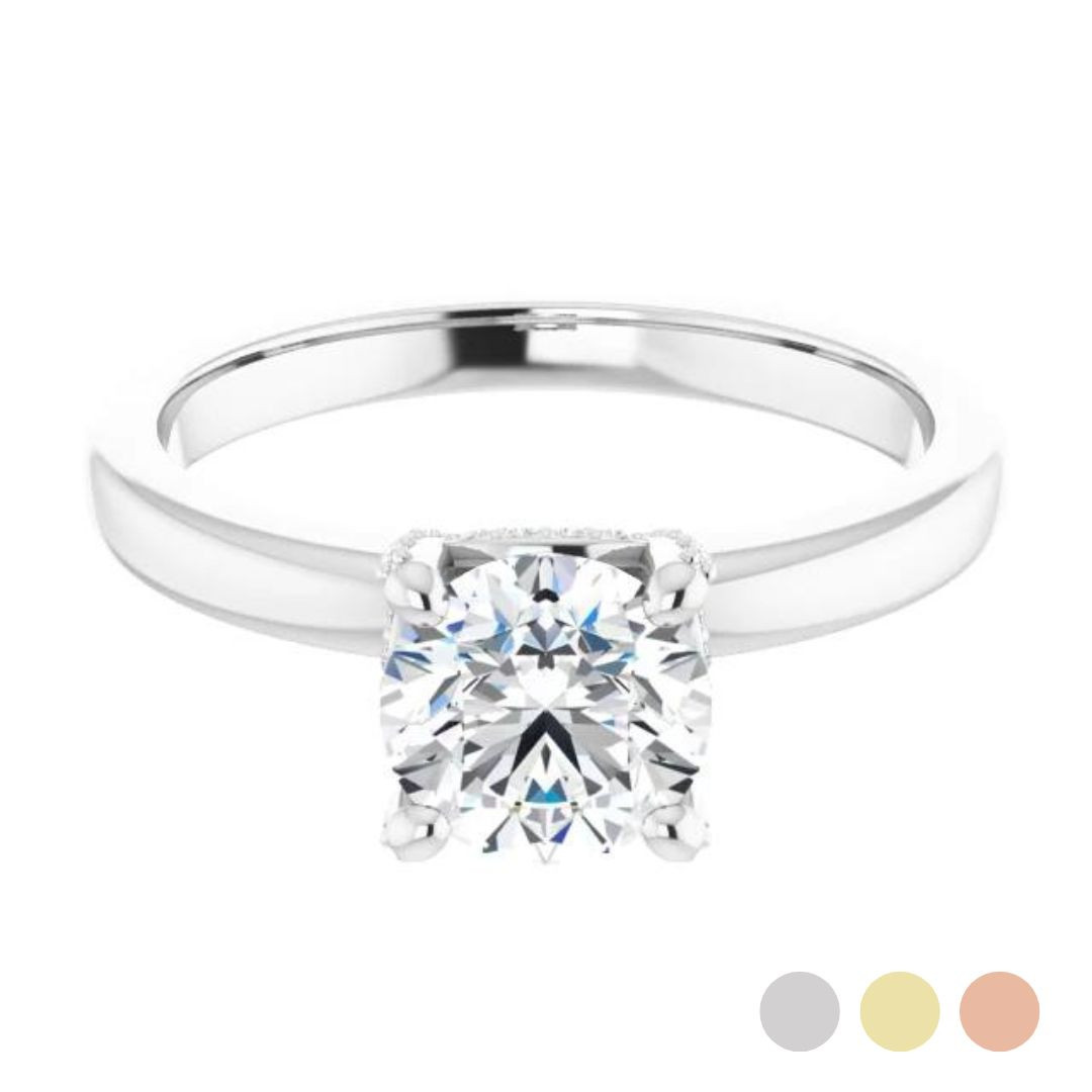 Camilla Hidden Halo Solitaire Engagement Ring Setting | Gage Diamonds