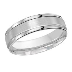 Halstead 14K High Polish Edge Satin Finish Wedding Ring | Gage Diamonds