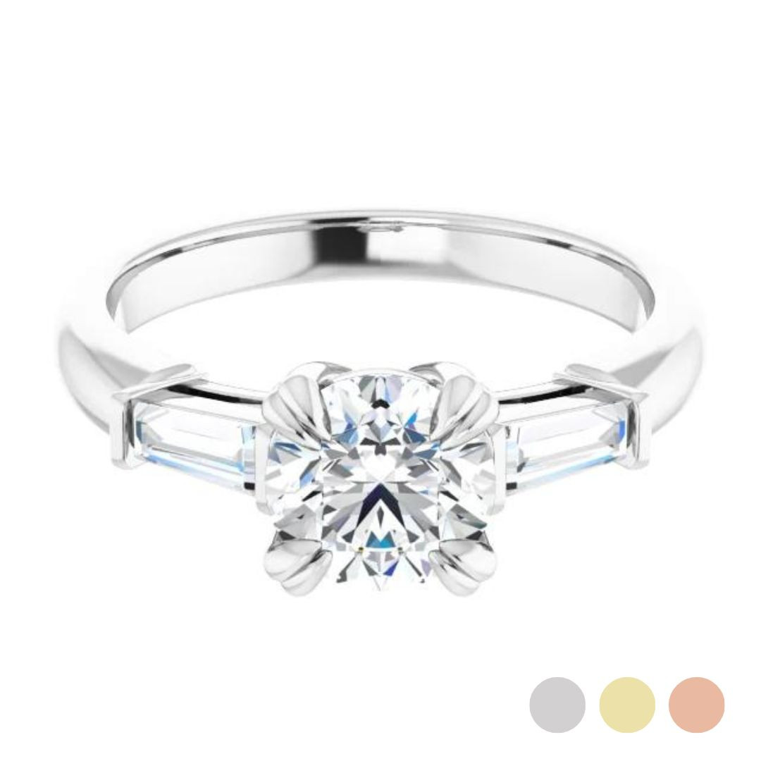 Nikki Three Stone Engagement Ring Setting | Gage Diamonds