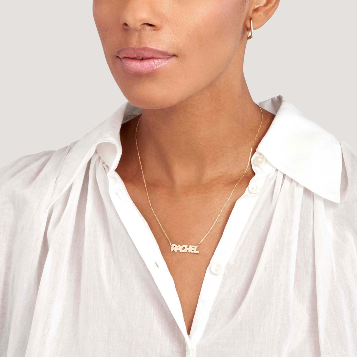 Wren Bubble Name Plate Necklace | Gage Diamonds