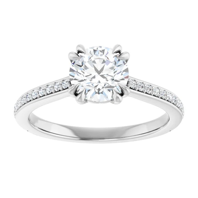 Valentina Double Claw Prong Straight Engagement Ring Setting | Gage ...