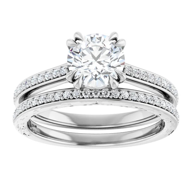 Valentina Double Claw Prong Straight Engagement Ring Setting | Gage ...