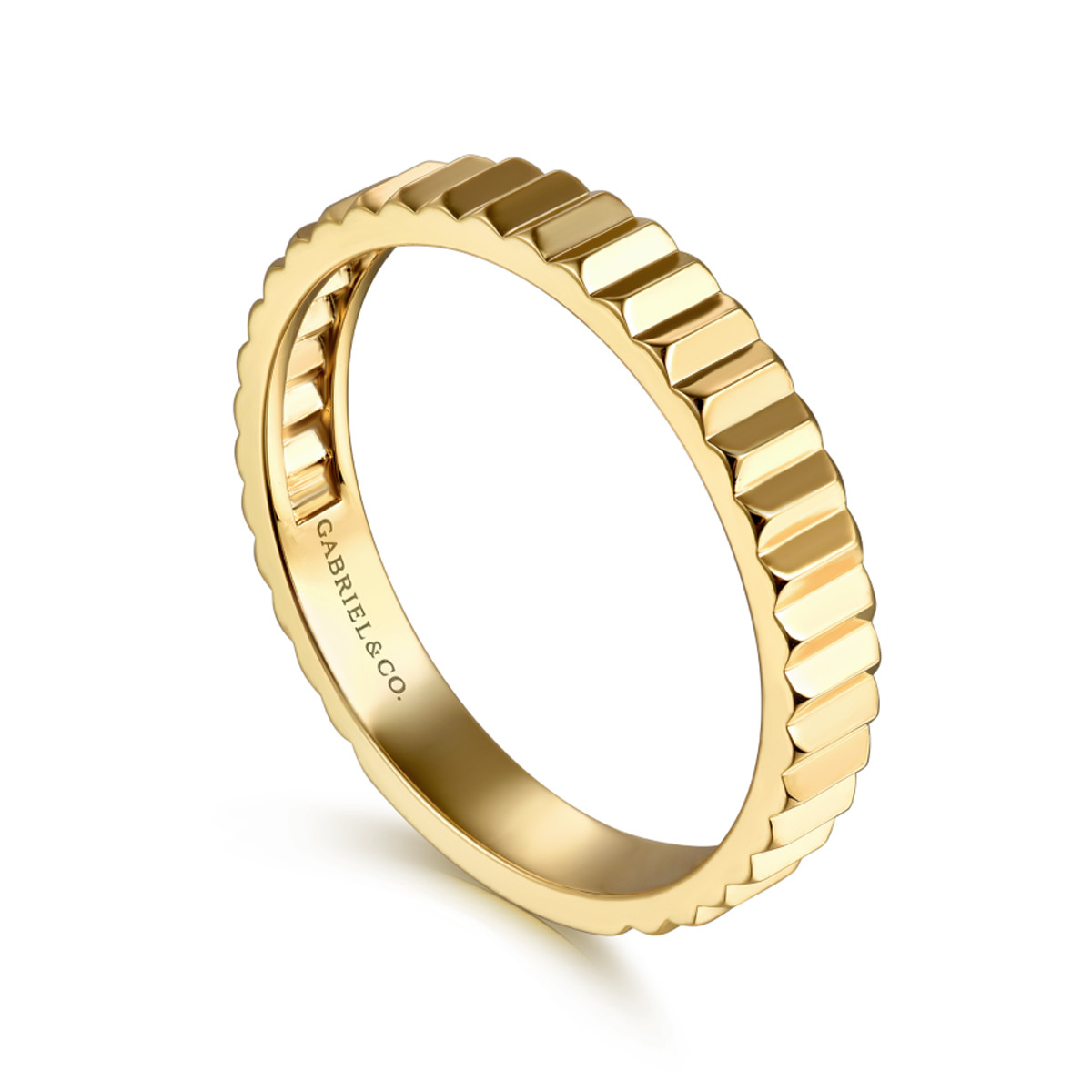 14K Gold Fluted Diamond-Cut Ring | Gage Diamonds