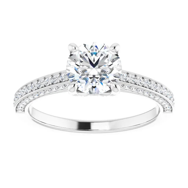 Samantha Vintage-Inspired Straight Engagement Ring Setting | Gage Diamonds