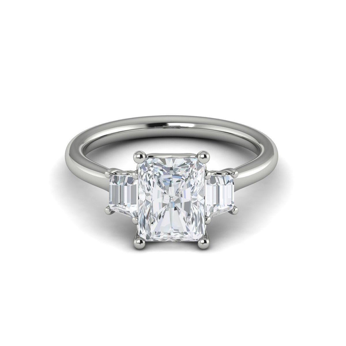 Erica Three Stone Engagement Ring Setting | Gage Diamonds