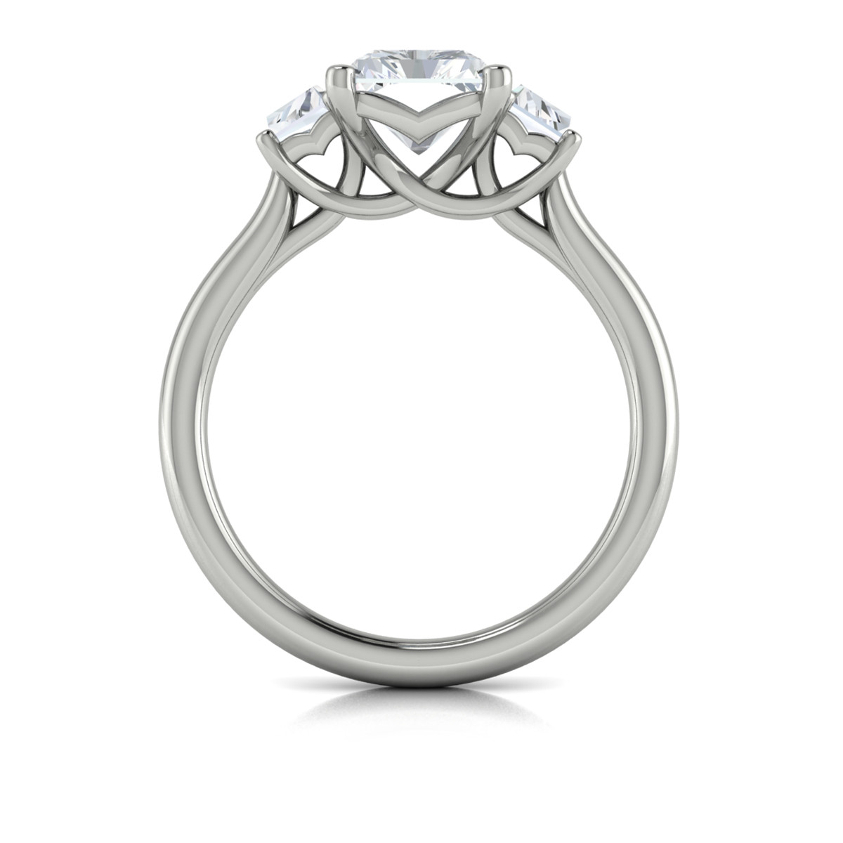Erica Three Stone Engagement Ring Setting | Gage Diamonds