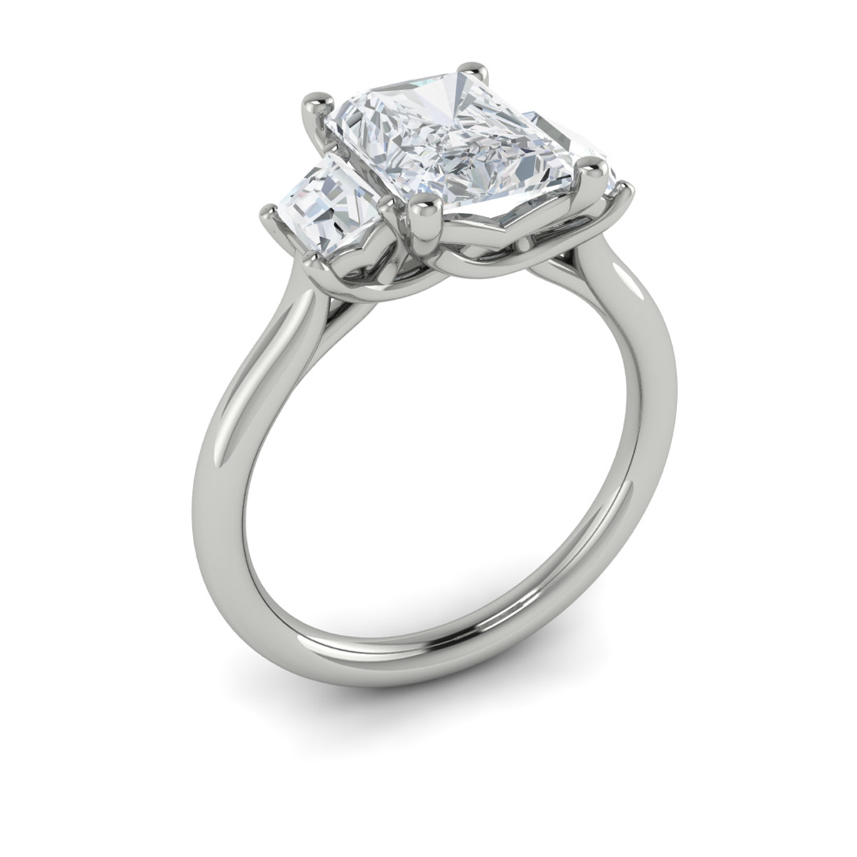 Erica Three Stone Engagement Ring Setting | Gage Diamonds