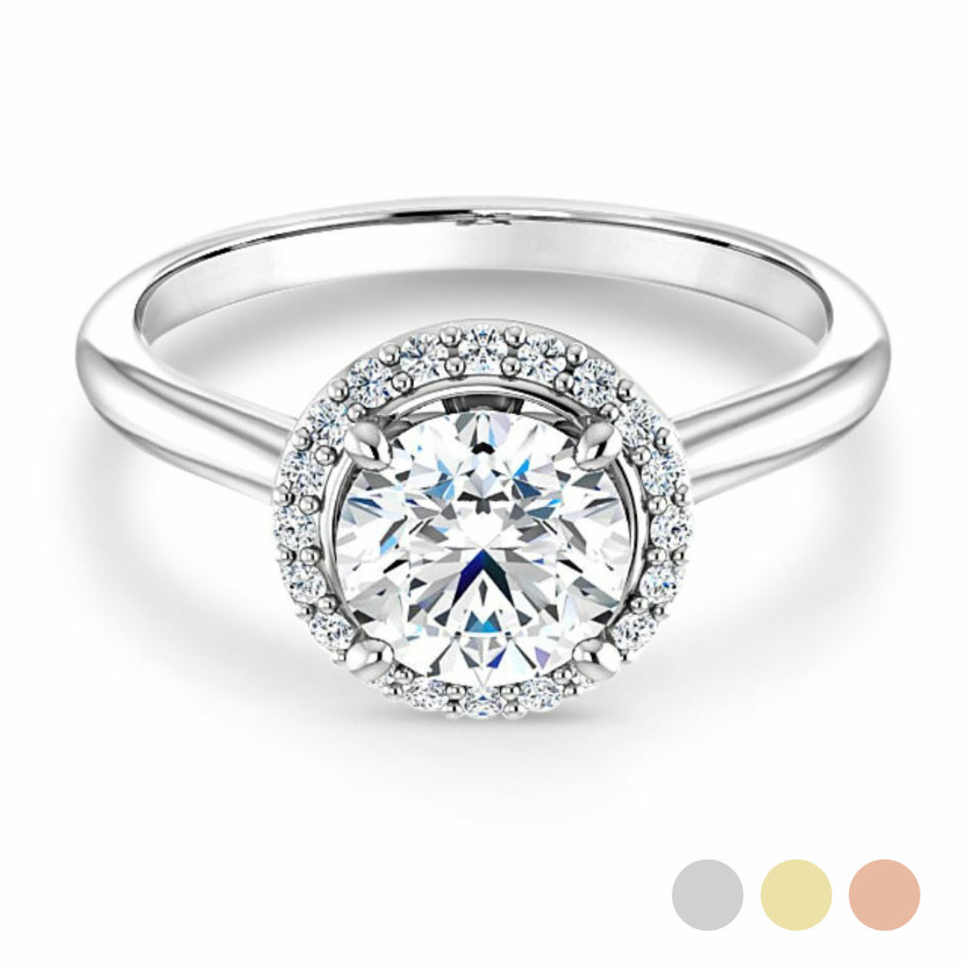 Nevaeh Halo Engagement Ring Setting | Gage Diamonds