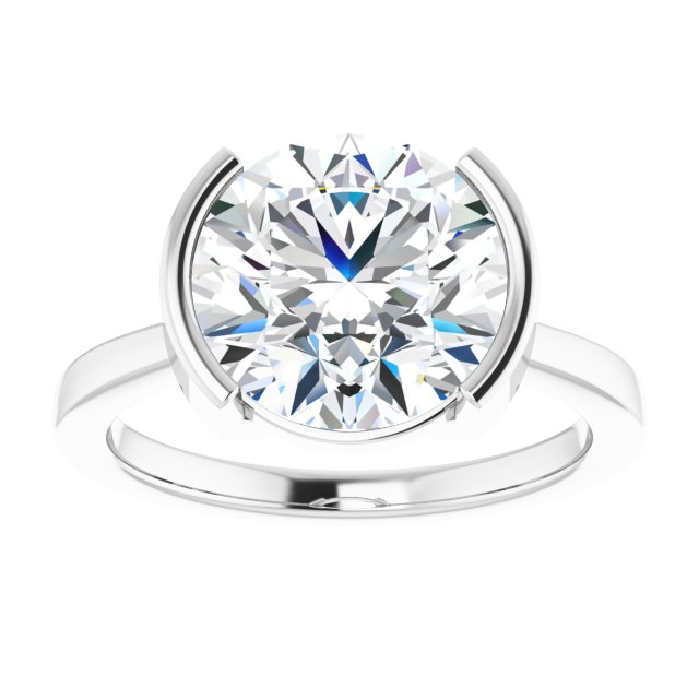 Custom Half Bezel Setting in 14k Yellow Gold Size 5.25 - Gage Diamonds