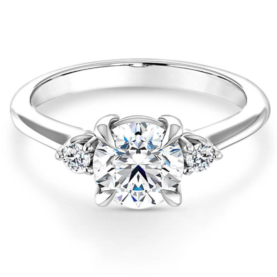 Magdalena Black Diamond Three Stone Engagement Ring Setting | Gage ...