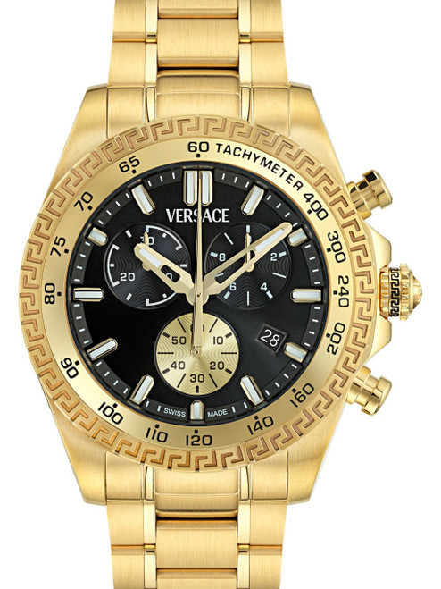 Versace Chrono X Men's Gold Tone Watch 44 MM #VE9K00524 | Gage Diamonds