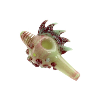 5" CONCH SHELL W/SPIKES SLIME GLASS HAND PIPE 1CT