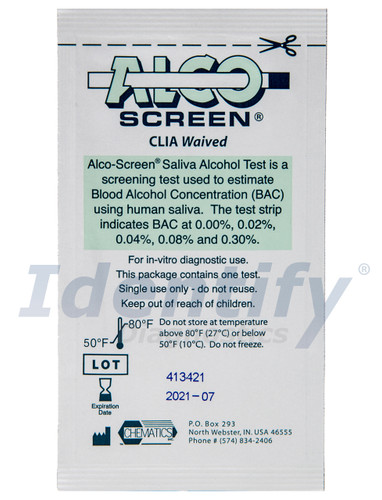 ALCO Screen Saliva Alcohol Test Strip - CLIA Waived (24 Pack)
