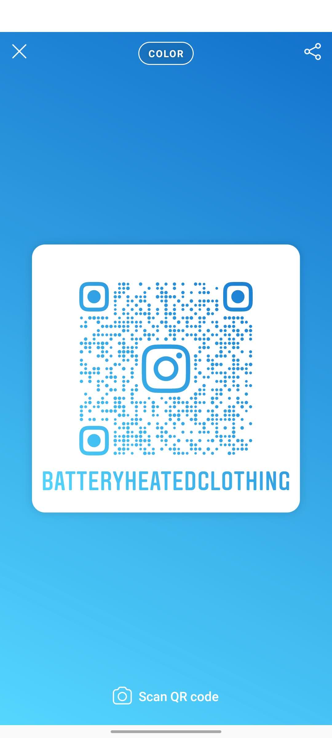 Follow us on Instagram by scanning the QR Code - Battery Heated ...