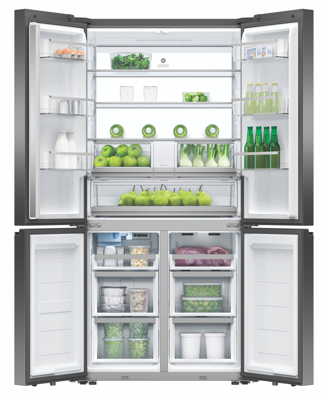 Fisher & Paykel 690L Quad Door Ice & Water Refrigerator RF730QNUVB1 ...