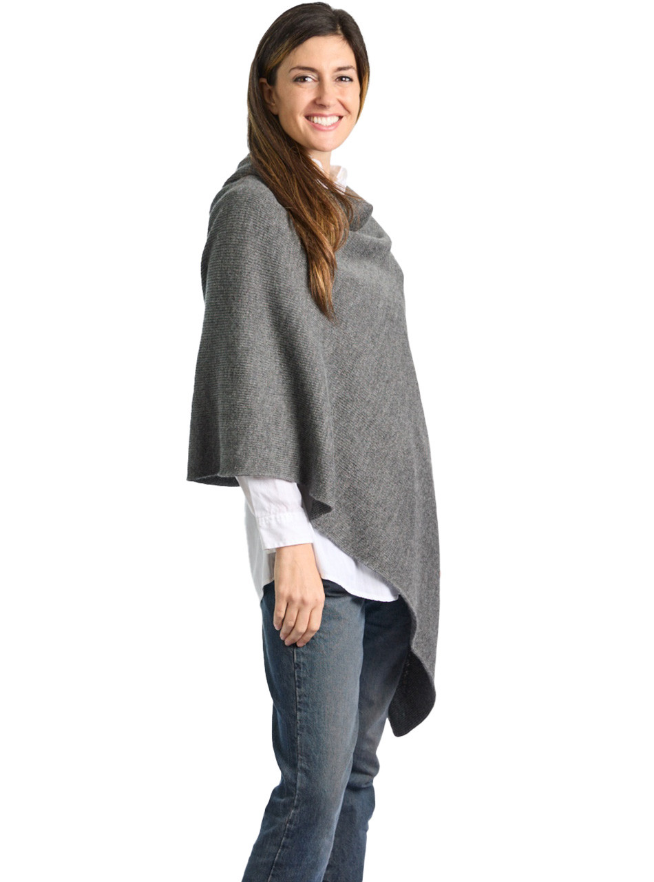Elodie Women's Asymmetrical Triangle Sweater Poncho | Sun Valley Alpaca Co.