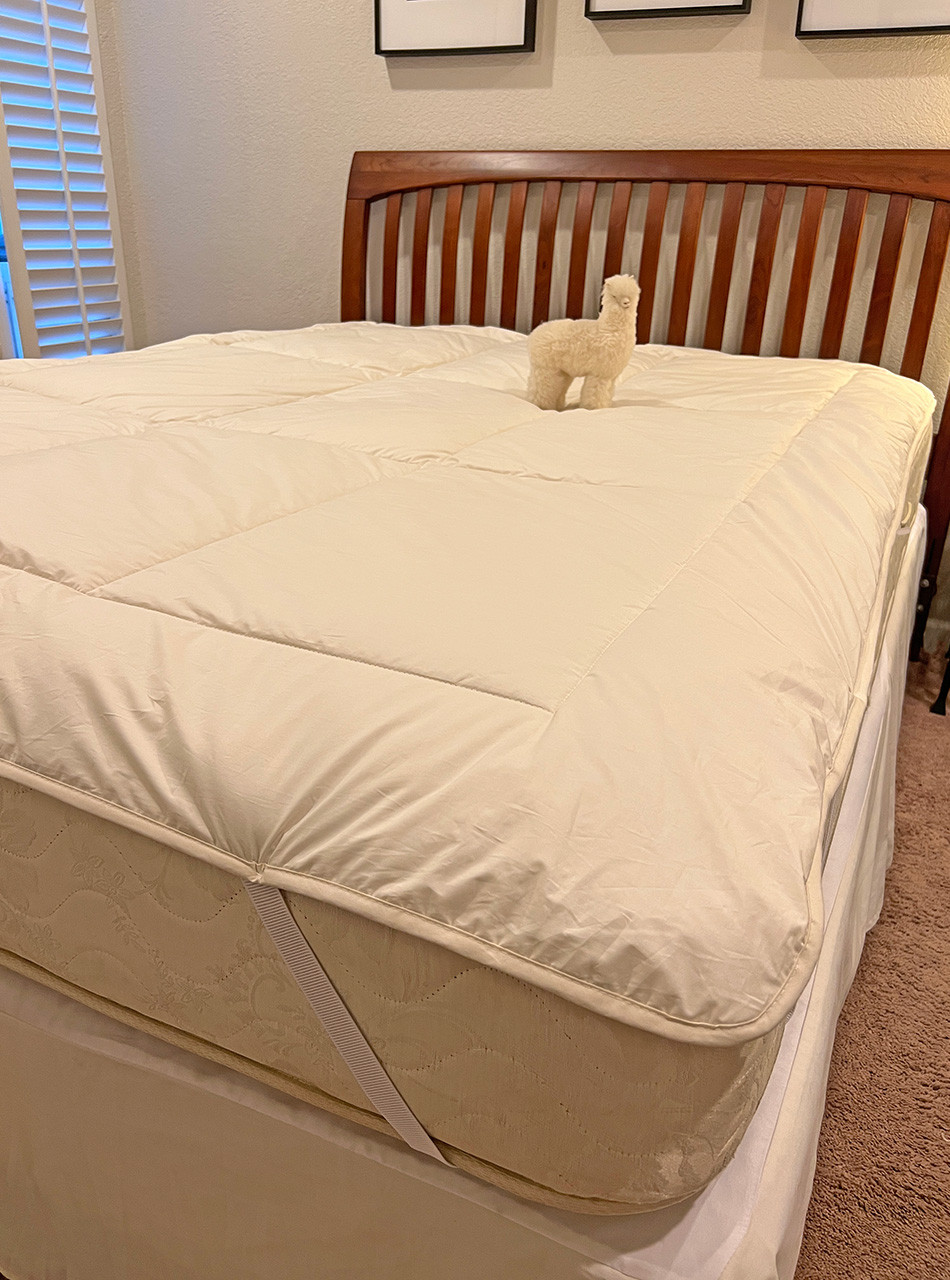 Alpaca Wool Mattress Pad - Alpaca Wool & Organic GOTS Cotton - 4 Season ...