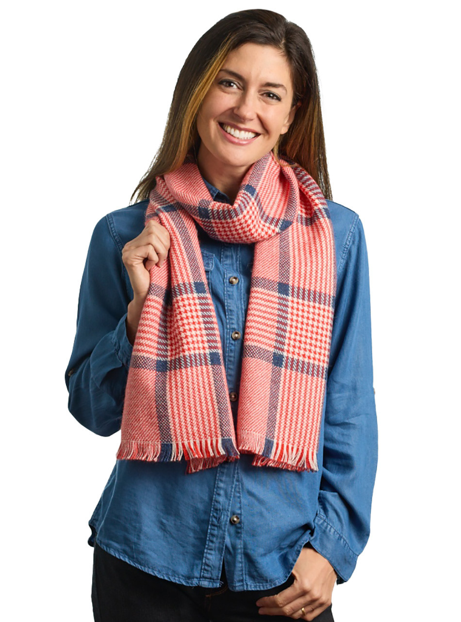Women's Buffalo Check Plaid 100% Baby Alpaca Scarf | Sun Valley Alpaca Co.