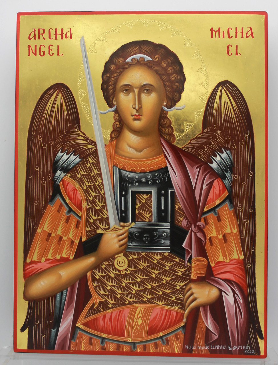 Hand-Painted Icon of Archangel Michael - St. Paisius Monastery Gift Shop