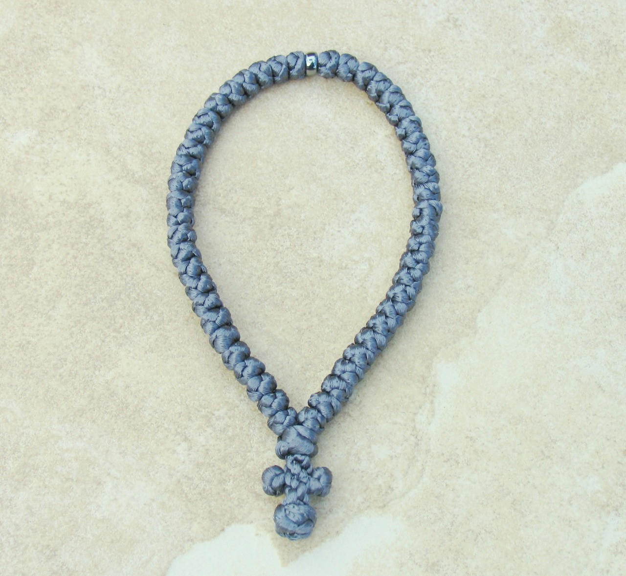 50-Knot Greek Prayer Rope - Deep Grey Satin - St. Paisius Monastery ...