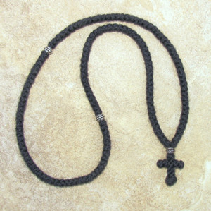 150-knot Prayer Rope - 2 ply with Silver Metallic Beads - St. Paisius ...