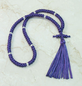 100-knot Russian Prayer Rope - Purple Satin - St. Paisius Monastery ...