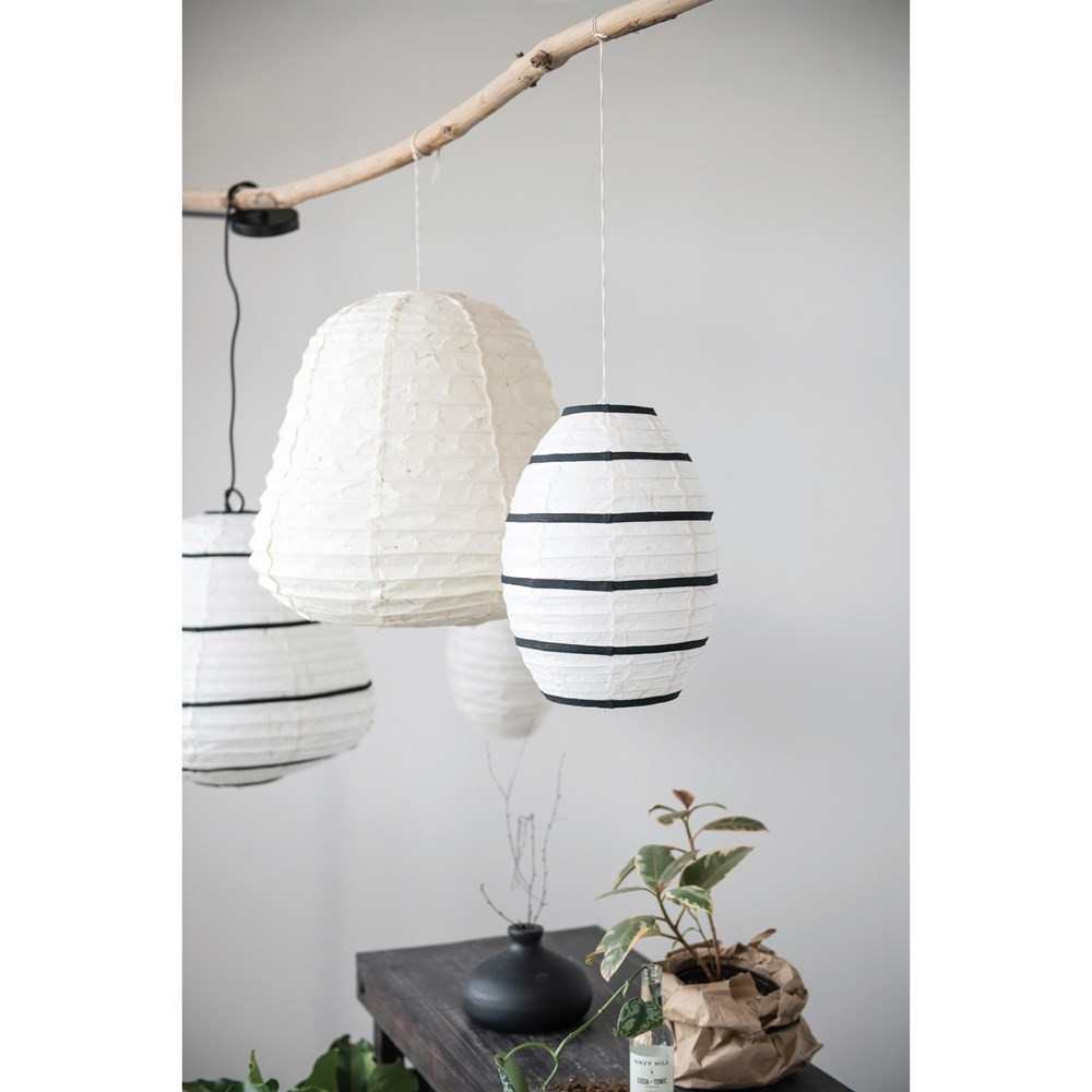 20" Handmade Paper Pendant Lamp LARGE in Natural (hardwire 4' cord ...