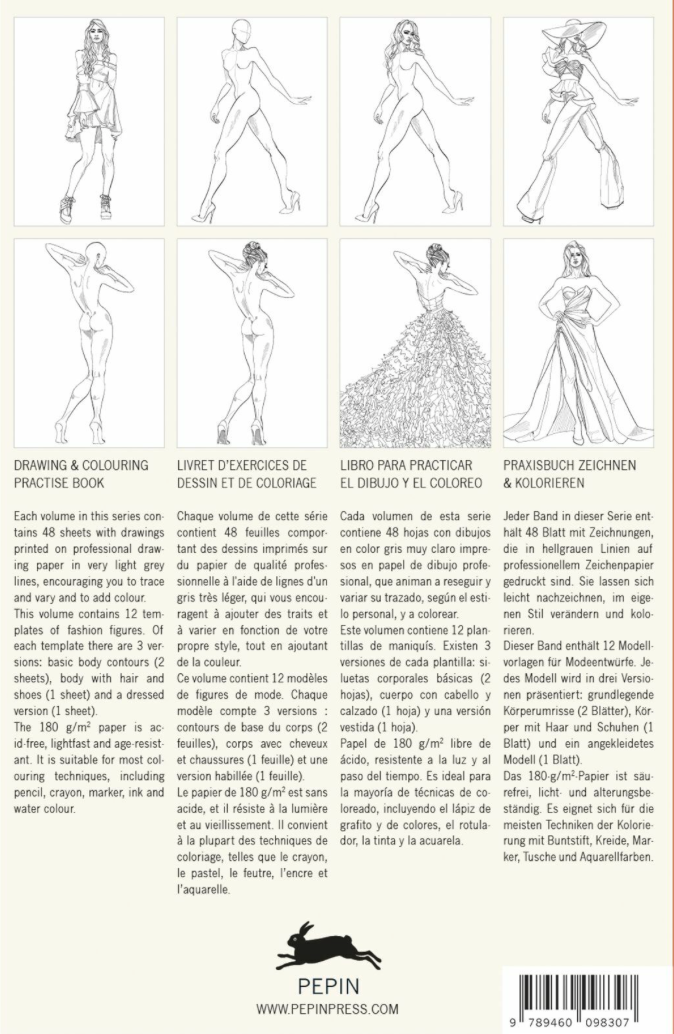 FASHION Drawing & Coloring Practice Book - THE BEACH PLUM COMPANY