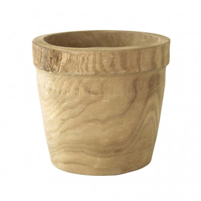Wood Carving Pot Tall - THE BEACH PLUM COMPANY