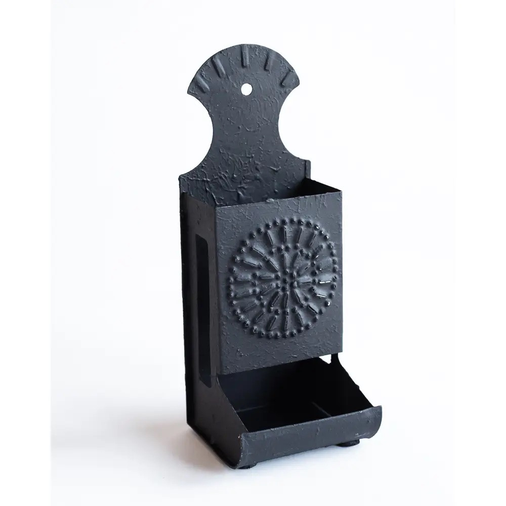 Old Fashioned Style Metal Match Stick Matchbox Holder with Black Finish ...
