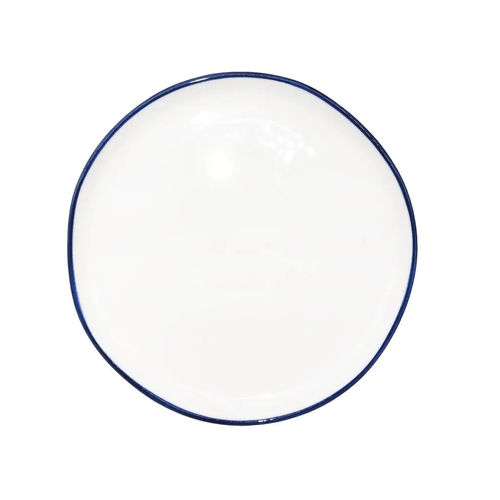 Blue Rim SMALL Porcelain Plate (per each - single plate) - THE BEACH ...