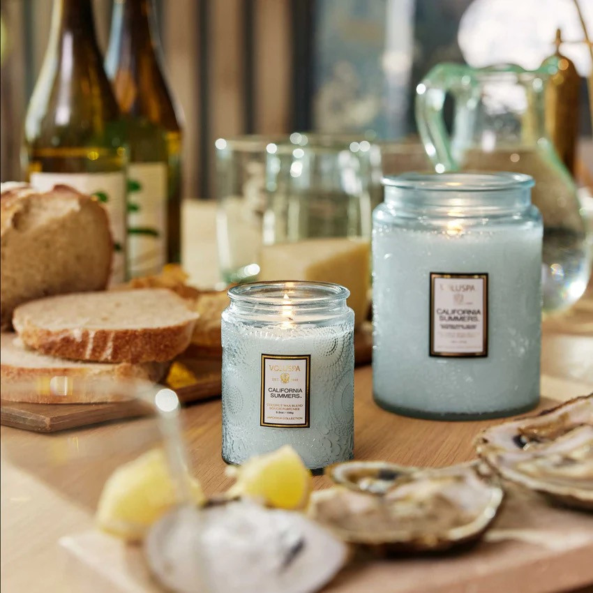 California Summers Large Glass Jar Candle with Lid - THE BEACH PLUM COMPANY