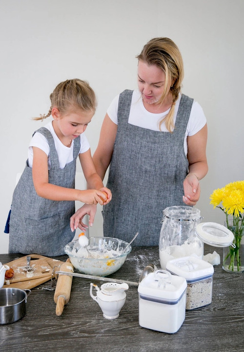 Flax Linen Pinafore (Japanese Over Apron) in CHARCOAL - THE BEACH PLUM ...