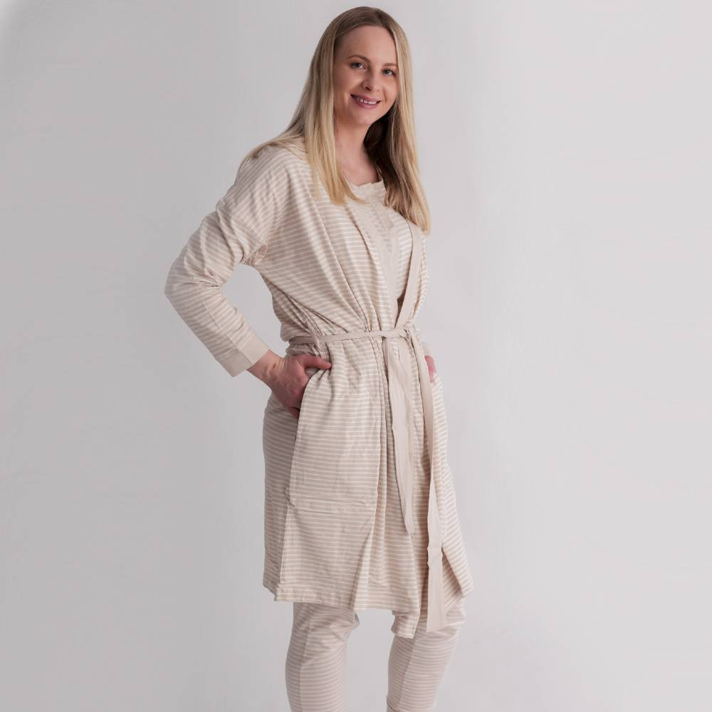 Woolbabe Relax! Merino/Organic Cotton Robe - Dune | Merino / Organic ...
