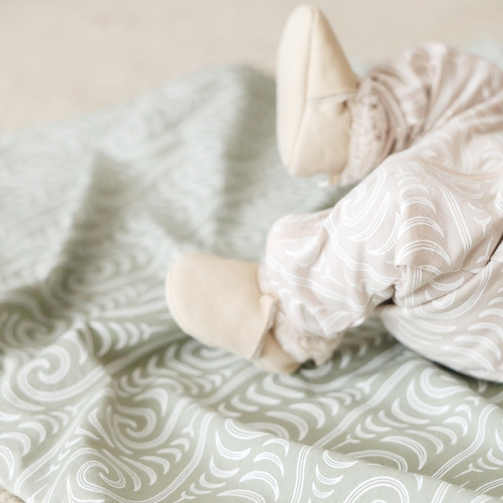 Woolbabe X BO & KO Collab Swaddle Blanket - Flax Ngaru | Merino ...