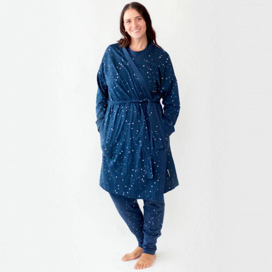 Woolbabe Relax! Merino/Organic Cotton Robe - Tekapo Stars | Merino ...