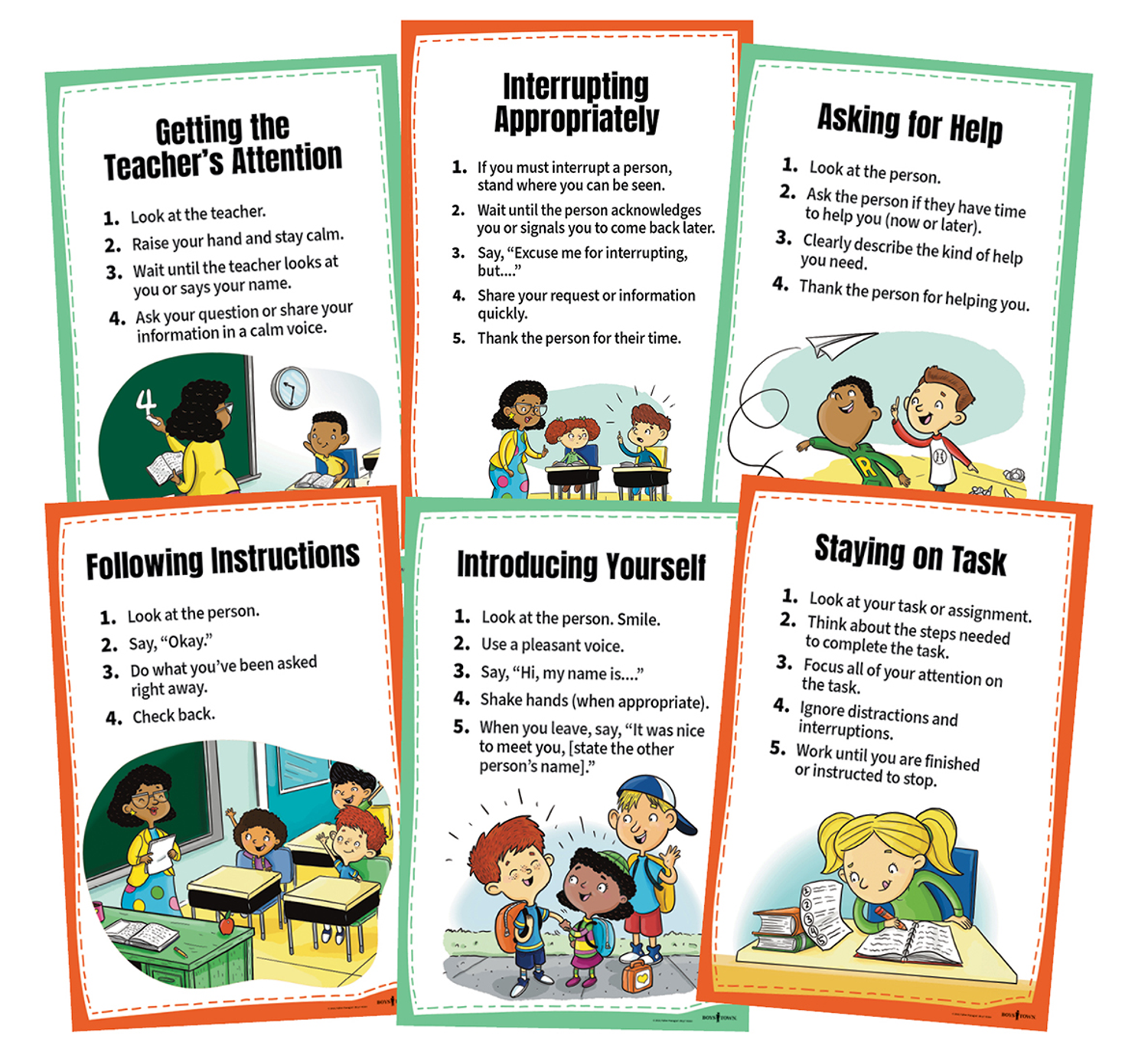 Basic to Intermediate Social Skills Poster Set - English | Boys Town Press