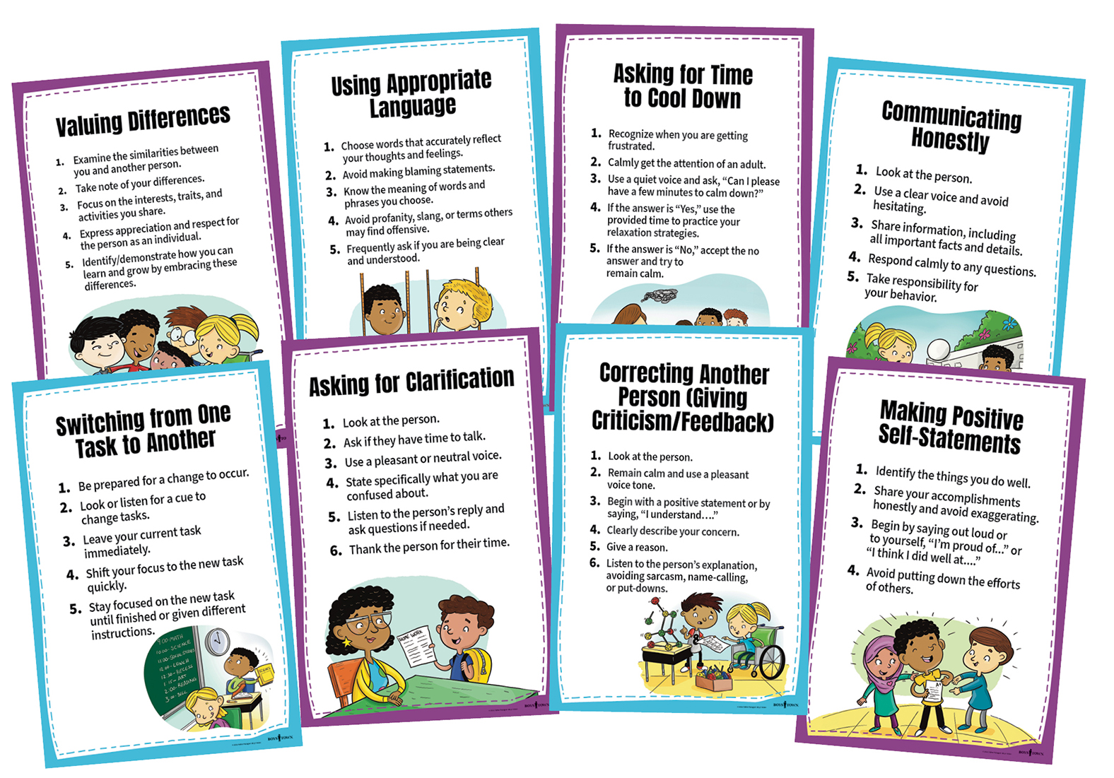 Intermediate–Advanced Social Skills Poster Set (English) | Boys Town Press