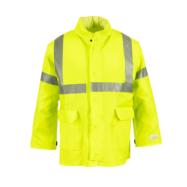 FR Rain Jacket with Hood, Hi Vis Class 3 Rain Gear - ArcLite by NASCO