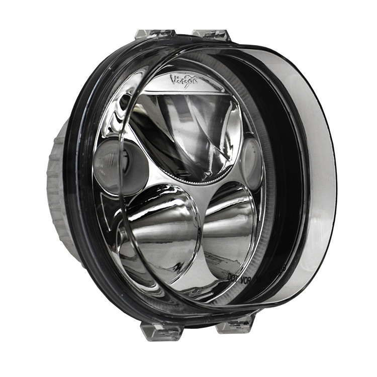 SINGLE BLACK CHROME FACE 5.75" OVAL VORTEX LED HEADLIGHT W/ LOW-HIGH ...