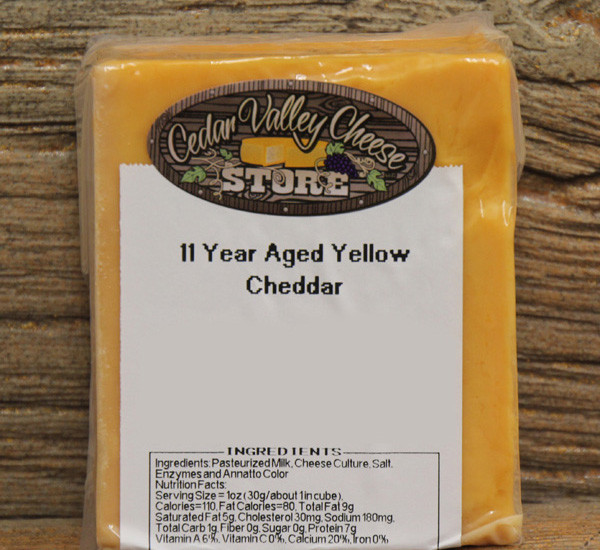 18 Year Aged Yellow Cheddar - Cedar Valley Cheese Store
