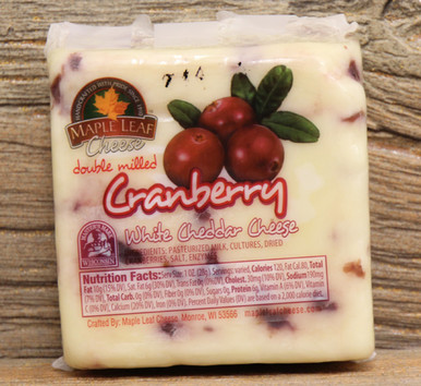 Maple Leaf Cranberry White Cheddar - Cedar Valley Cheese Store