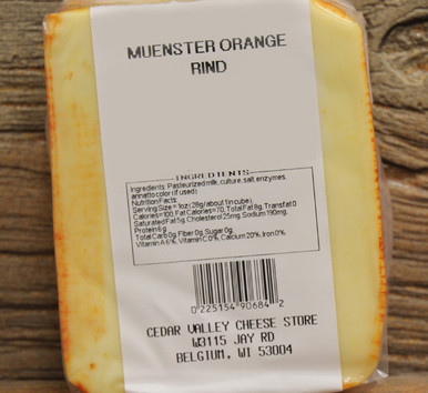 Orange Rind Muenster - Cedar Valley Cheese Store