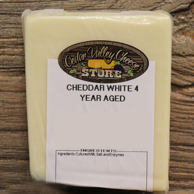 4 Year Aged White Cheddar - Cedar Valley Cheese Store
