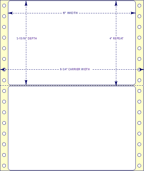 6" x 3-15/16", Pinfeed, 1 Label Across, 2,500 Labels a Case - Ganson ...