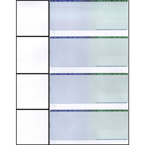 Check Paper, Personal Size Checks, 4 per page